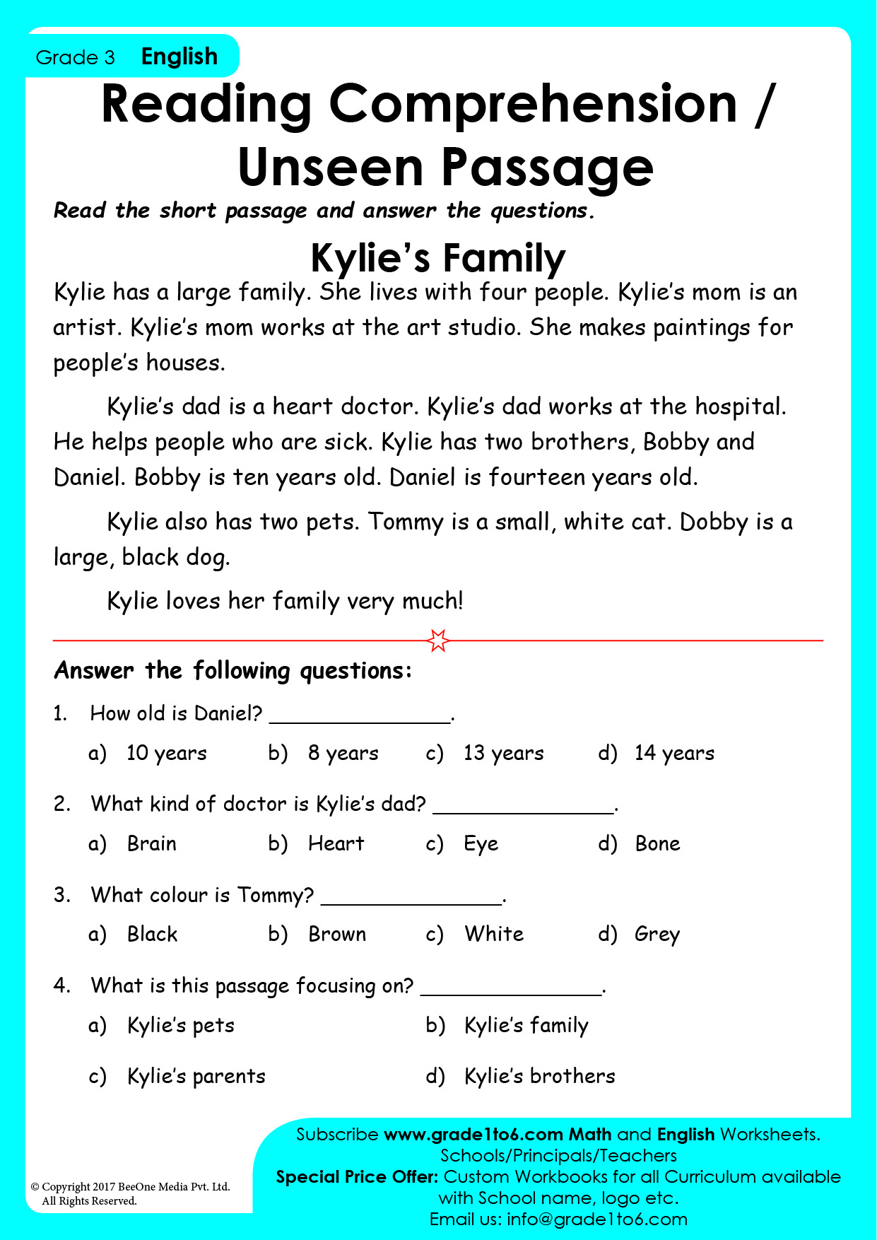 Reading Comprehension Worksheets For Grade 3 Grade1to6 Reading Comprehension Worksheets For Grade 3 Grade1to6