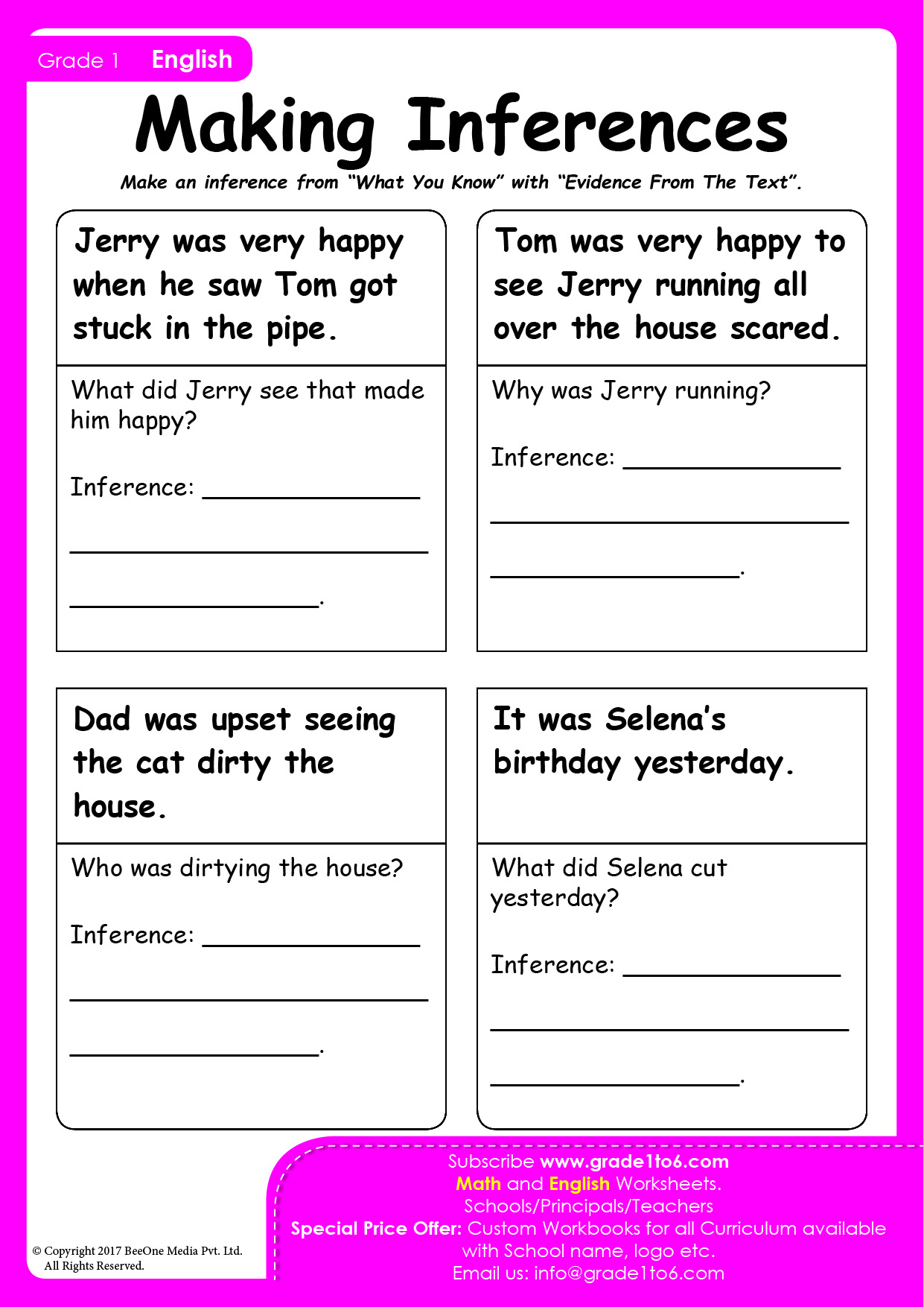 Inference Worksheets