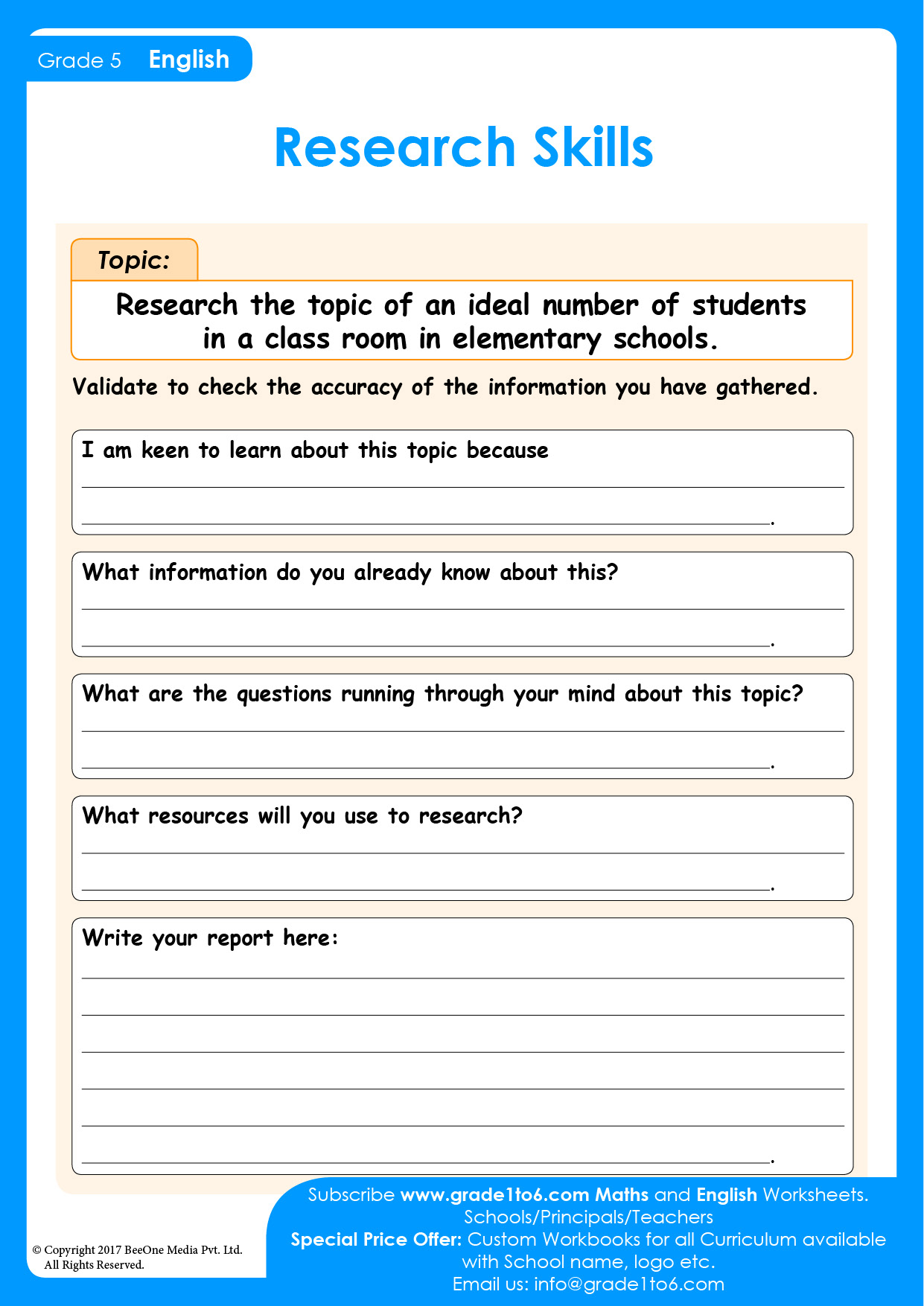Research Worksheets