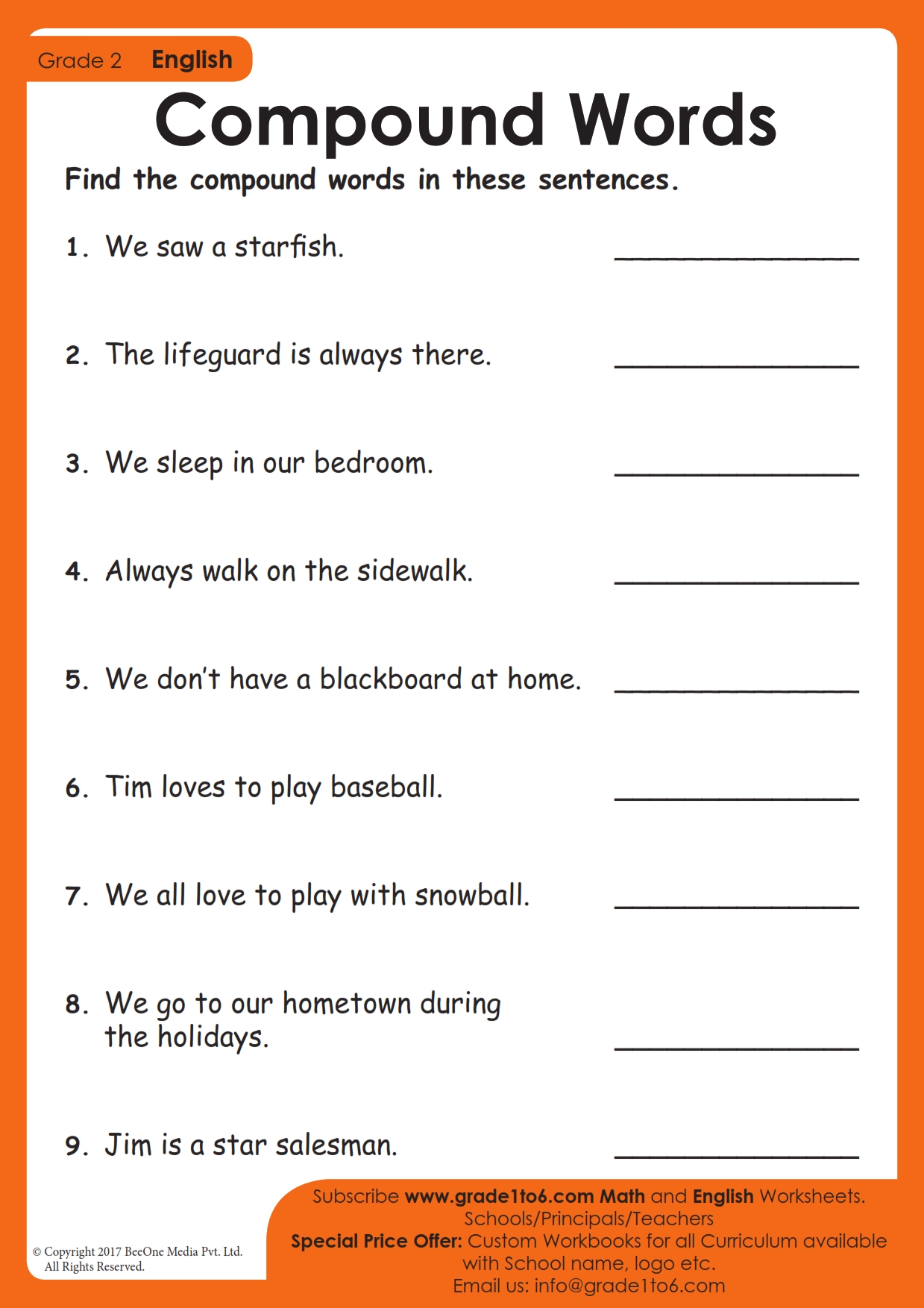 Compound Words Grade 2 Compound Words Grade 2