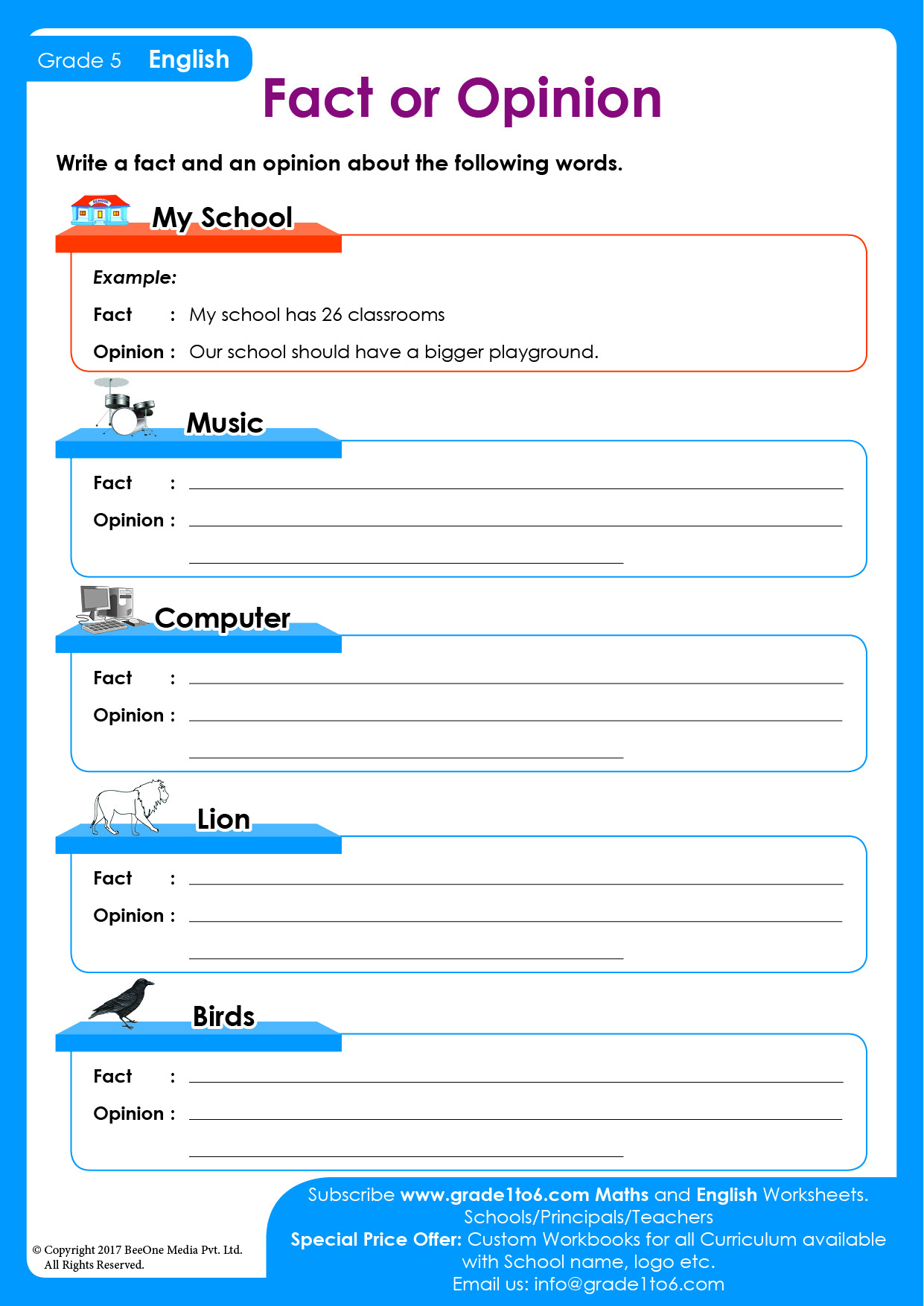 Fact And Opinion Worksheets 1St Grade At Vanjuliablog Blog