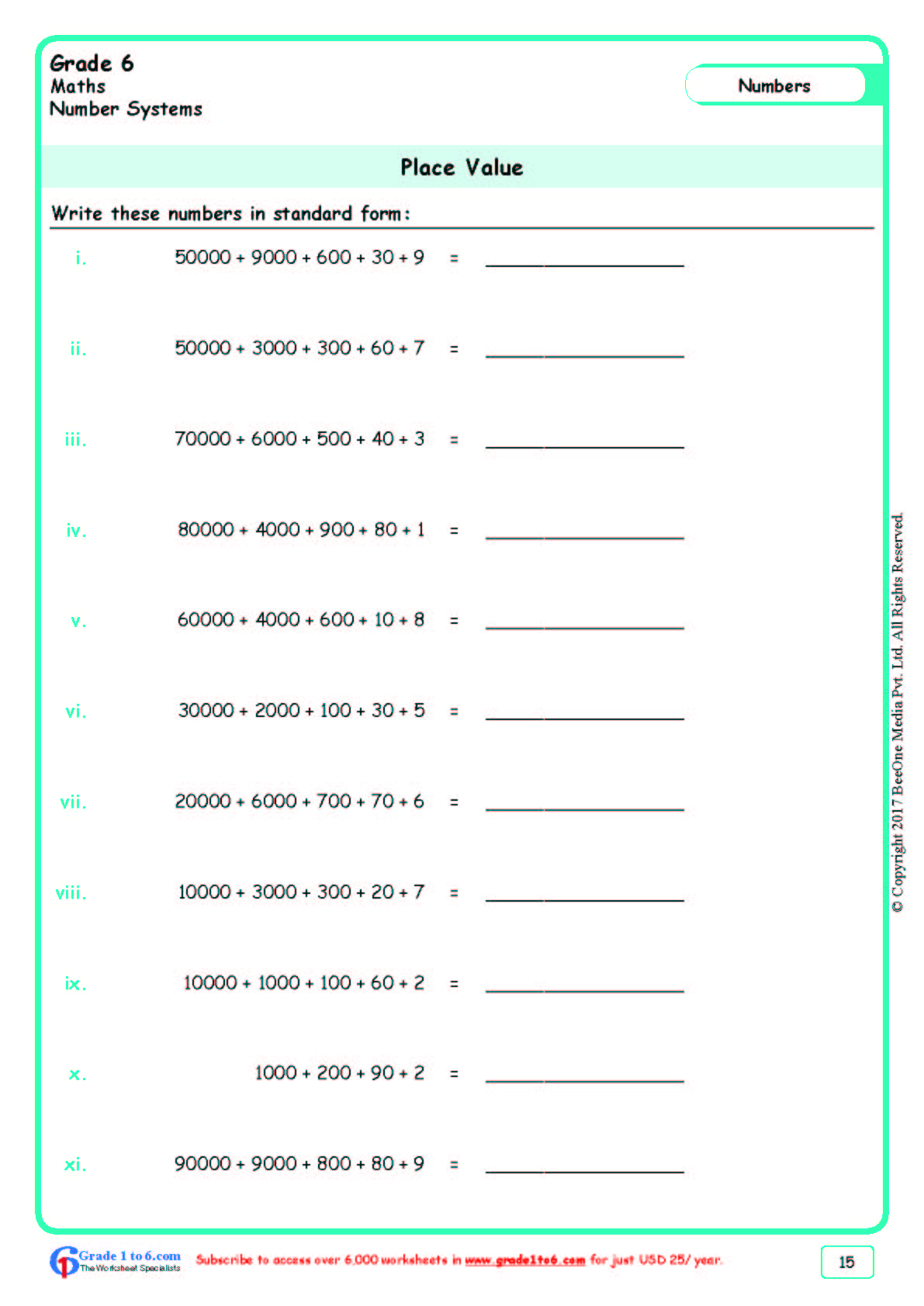 Place Value And Value Worksheets For Grade 1 Grade 6 place Value Place Value And Value Worksheets For Grade 1 Grade 6 place Value